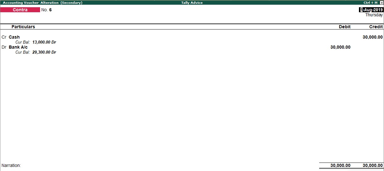 Tally me Contra Entry kaise kare with Example - Tallyadvice